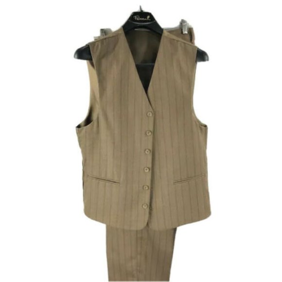 Falcone | Suits & Blazers | Falcone Mens Taupe Brown 3 Piece Suit Size ...